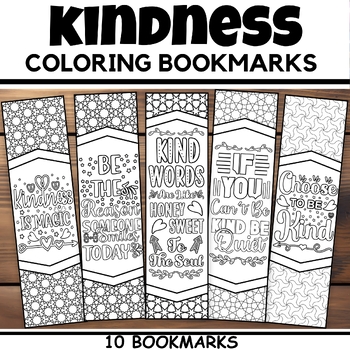 Printable Bookmark Template to Color Motivational Kindness Quotes ...