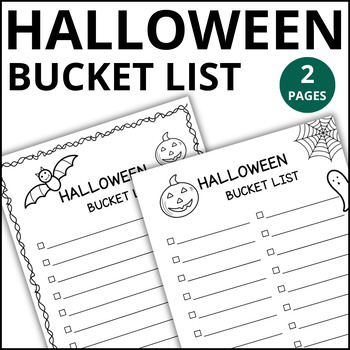 Halloween Bucket List Printable for Grade 1, Seasonal Activity | TeachShare
