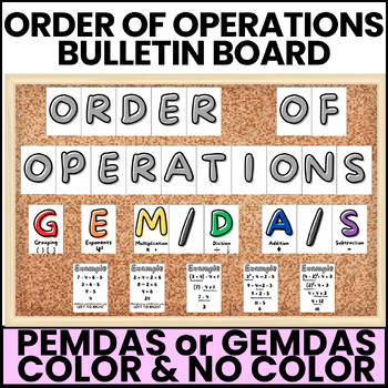 Order of Operations Posters | PEMDAS or GEMDAS Bulletin Board | TeachShare