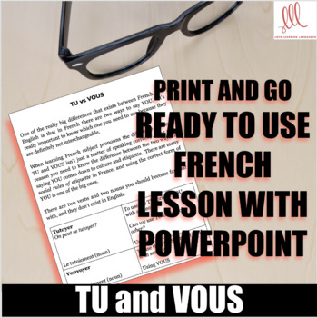 French Tu and Vous Subject Pronouns - Ready to Use Lesson and ...