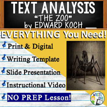 The Zoo by Edward Hoch - Text Analysis Writing Prompt Citing Text Based ...