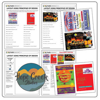 Art Graphic Design Poor Layout & Principles Analysis Worksheet Activity ...