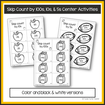 Fall Skip Counting by 100s, 10s, & 5s Center Activity & Worksheets for ...