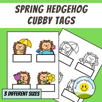 Spring Hedgehog Cubby Name Tags & Labels - Classroom Decor Locker Tags ...