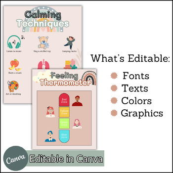 Calm Down Corner Posters-Boho Rainbow Feelings Chart-Grounding ...