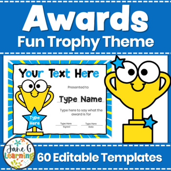 Editable Awards Templates | End of the Year Awards | Trophy | Award ...