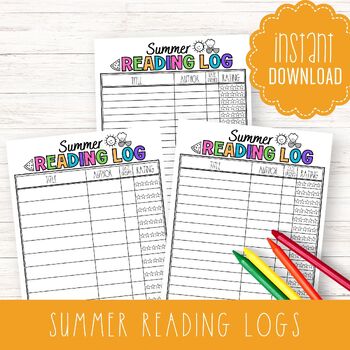 Summer Reading Log * Printable Book Tracker * End of Year Reading ...