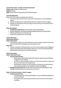Khufu builder of the Great Pyramid worksheet Activity and slide deck ...