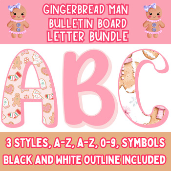 Gingerbread Man Bulletin Board Letters for Christmas Gingerbread ...