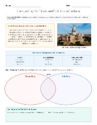 Comparing Texas and U.S. Constitutions — Government — for 7th Grade ...