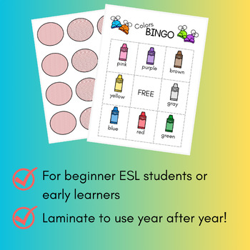 Colors Bingo | Game Boards and Counters Included! | TeachShare