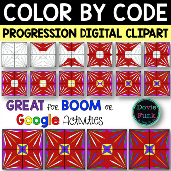 Bright Designs Color by Code Progression Digital Clip Art Set 5 ...