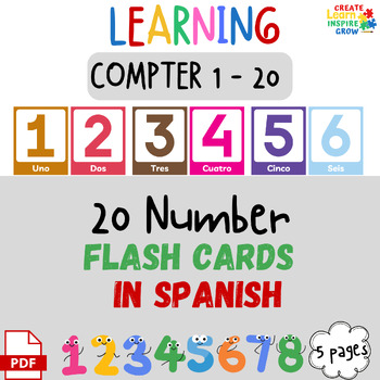 Numbers Flash Cards Counting 1-20 in Spanish | TeachShare