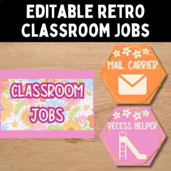 Retro Classroom Jobs l Groovy Editable Classroom Jobs With Visuals ...