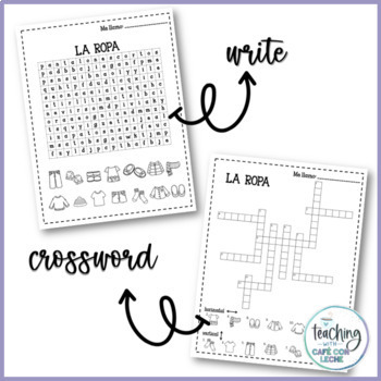 Sopa de letras de la ropa - Clothing Word Search in Spanish | TeachShare