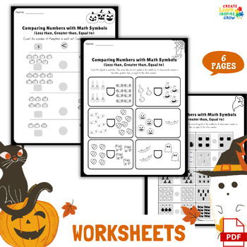 halloween greater than less than Equal to Comparing Numbers 1-10 ...