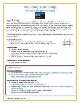 Learning about The Golden Gate Bridge - WebQuest & Word Search Puzzle ...