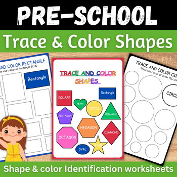 Fine Motor Prewriting Tracing and coloring 2D shapes worksheets for ...