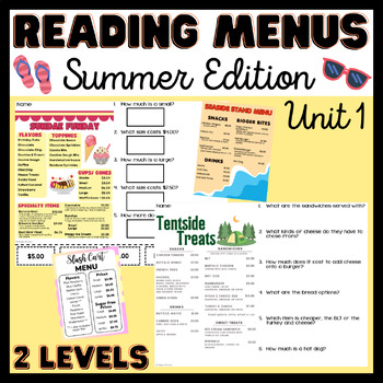 Reading Menus - Summer Edition - Unit 1 - Functional Reading - Life ...