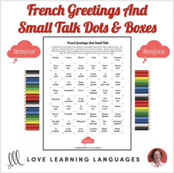 French Greetings and Small Talk Vocabulary - No Prep Dots and Boxes ...