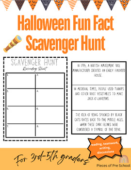 3rd Grade classroom scavenger hunt, Halloween Scavenger Hunt, Fun Facts ...