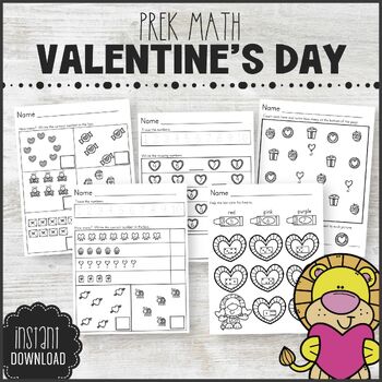 Preschool Valentine Worksheets - Math Worksheets - Counting Numbers 1 ...