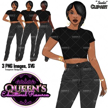 Adult Clipart, Older Teenager Clipart, Girl in Jeans, Woman Clipart ...