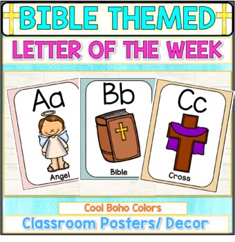Bible Alphabet Posters Christian ABC Classroom Decor Bible Letter Boho ...