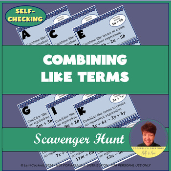 Combining Like Terms Printable Scavenger Hunt | TeachShare