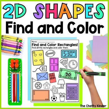 2D Shapes Worksheets for Kindergarten - Find and Color | TeachShare