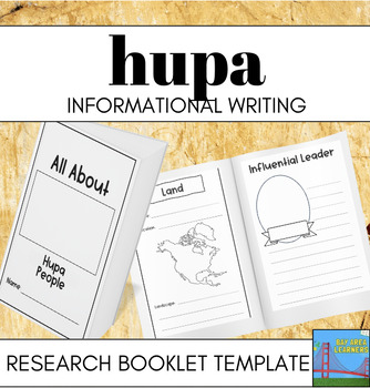 Hupa/Hoopa Native American Research Booklet Template- Indigenous ...