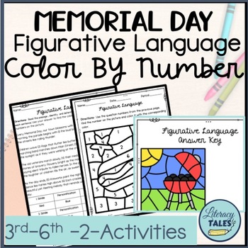 Memorial Day Color by Number Figurative Language Worksheets Activities ...