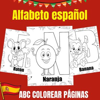Printable Spanish Alphabet Coloring Worksheets -Alfabeto español ABC ...