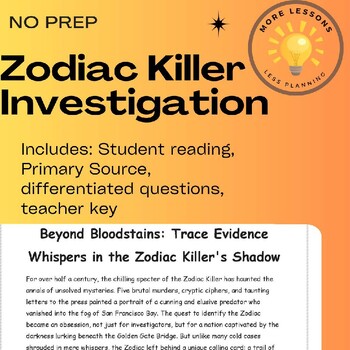 Zodiac Killer: True Crime Forensic Science Reading Comprehension ...
