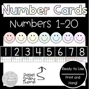 Number Cards l Pastel Smiley Theme l Tens Frames l Classroom Decor ...