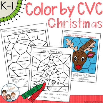 Christmas Color by CVC Word | TeachShare