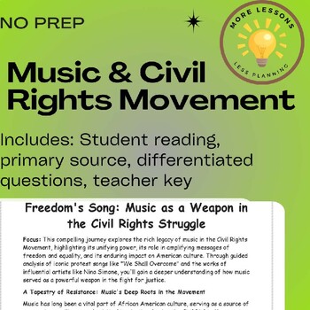 Music's Impact: Civil Rights Reading Comprehension Worksheet | TeachShare