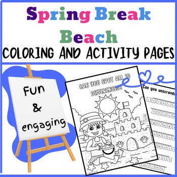 Spring Break Coloring and Activity Sheets - Beach Theme! | TeachShare