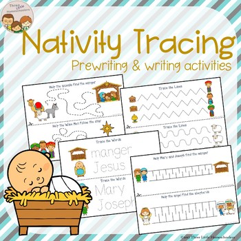 Christmas Nativity Tracing Prewriting & Writing Center Activities ...