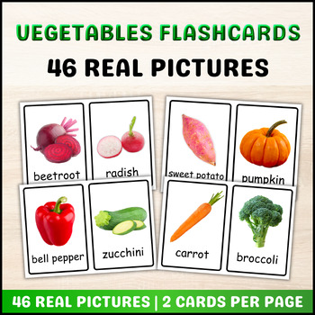 Vegetables Vocabulary Flashcards - 46 Real Pictures of Vegetables - 2 ...