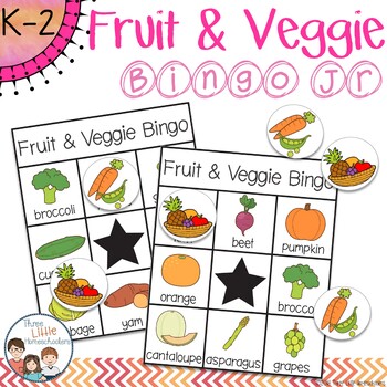 Fruit and Vegetable Bingo Jr with 30 Unique Cards for Young Learners ...