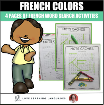 French Colors Word Search Printable Worksheets - Les couleurs - Mots ...