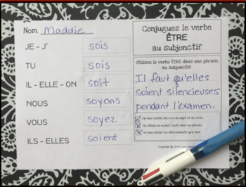 French Subjunctive - Conjugate and Write French Verb Charts | TeachShare