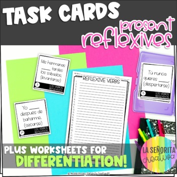 Reflexive Verbs in Spanish Task Card Activity and Worksheet | TeachShare