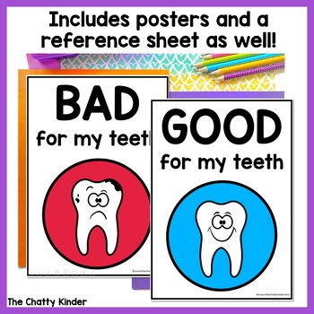 Dental Health Printable Sorting Activity - Good and Bad Food for Teeth ...