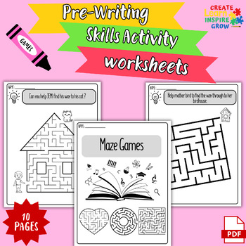 Pre-Writing Fine Motor Skills Maze Games preschool worksheets | TeachShare