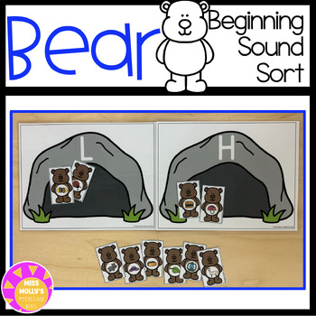 Bear BEGINNING SOUND SORT - Literacy Center *Science of Reading ...