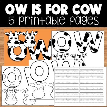 OW Vowel Digraph Letter Craft | ow is for cow printable digraph craft ...