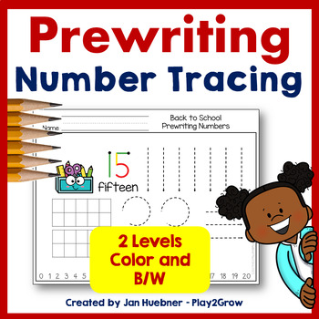 Fine Motor PREWRITING NUMBERS Tracing Lines and Shapes Worksheets NO ...