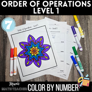 Color By Number - Order of Operations - Level 1 - Coloring Activities ...